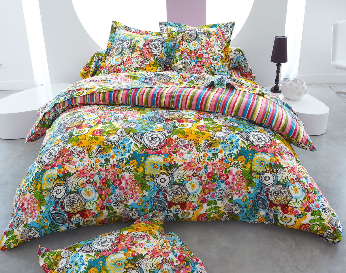 Drap Becquet - Linge de lit mille fleurs - Iziva.com Drap Becquet - Linge de lit mille fleurs - Iziva.com